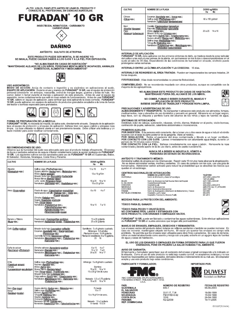 Furadan 10 GR - DFU1 | PDF