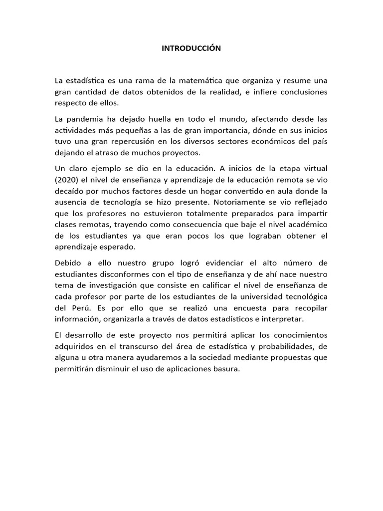 Proyecto estudiANTIL | PDF | Enseñando | Estadísticas