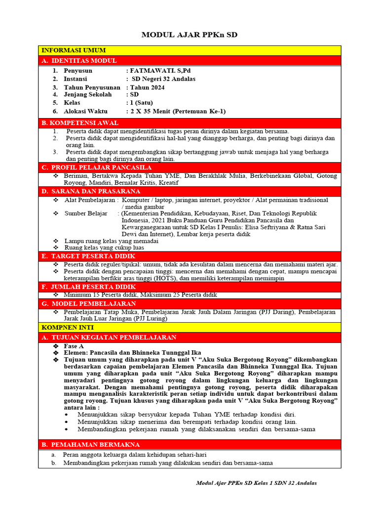 Modul Ajar PPKN BAB 5 | PDF