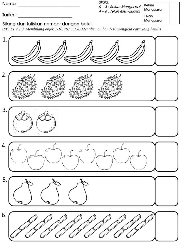 Membilang & Menulis Nombor | PDF