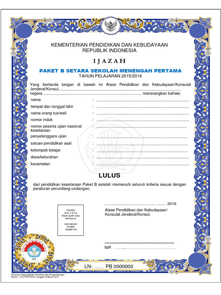 Ijazah Paket B | PDF
