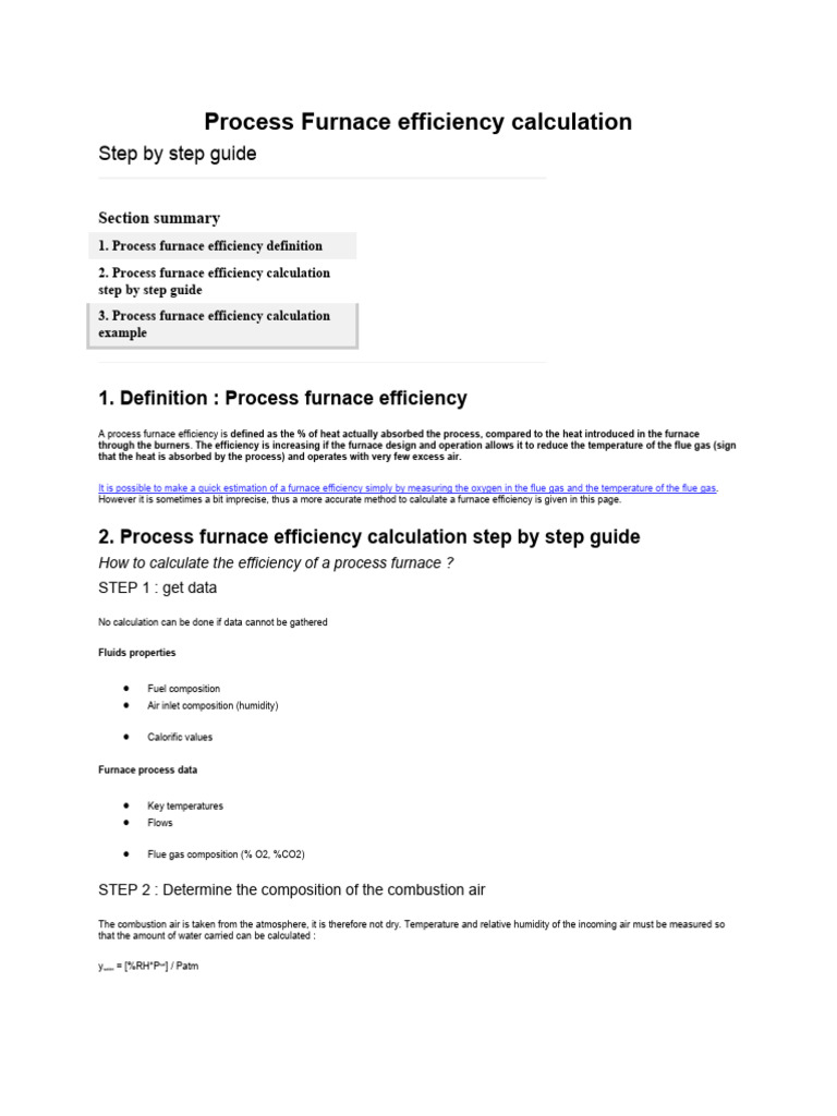 Process Furnace Efficiency Calculation Guide | PDF | Combustion ...