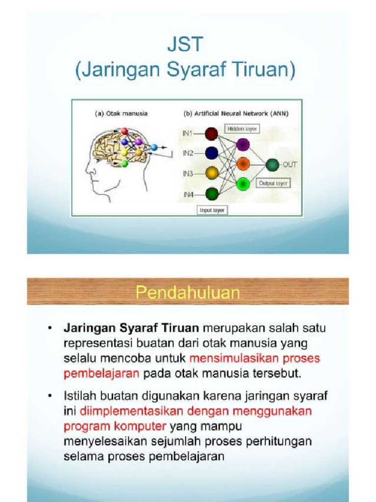 Jaringan Syaraf Tiruan (JST) | PDF
