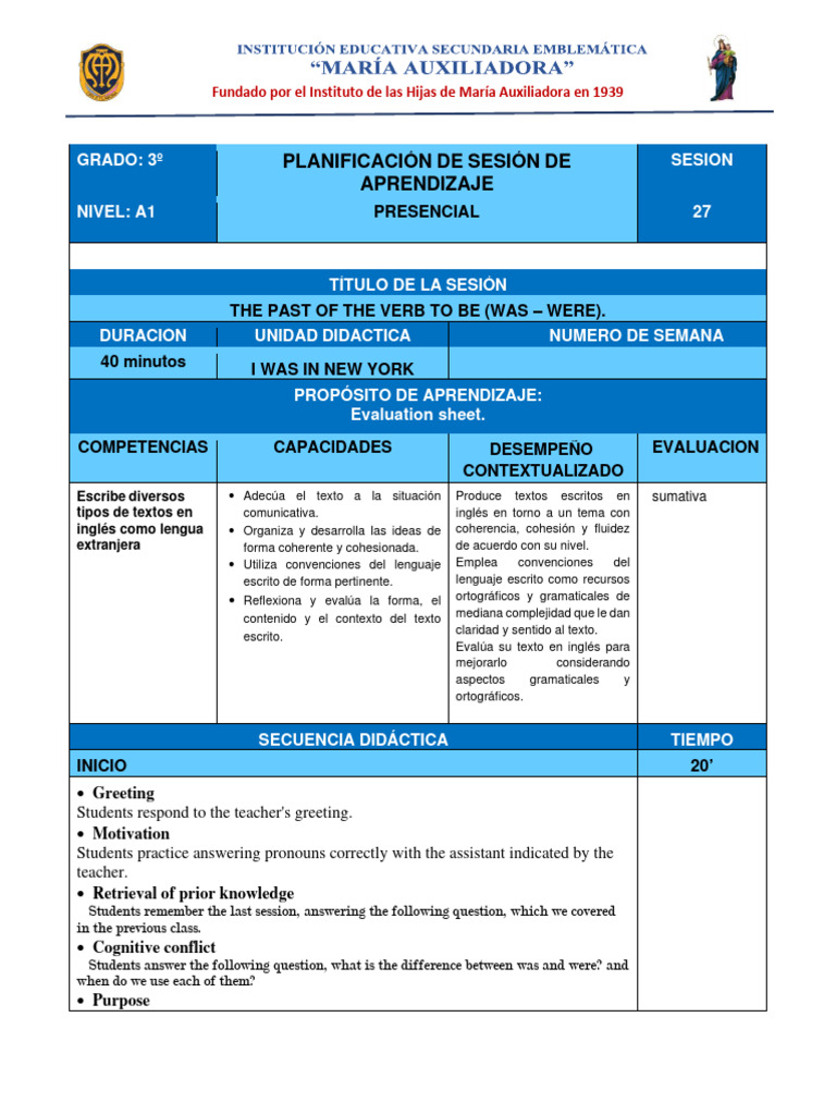 Session 27 Plan Presencial 4 Una Hora 3 | PDF | Lingüística ...