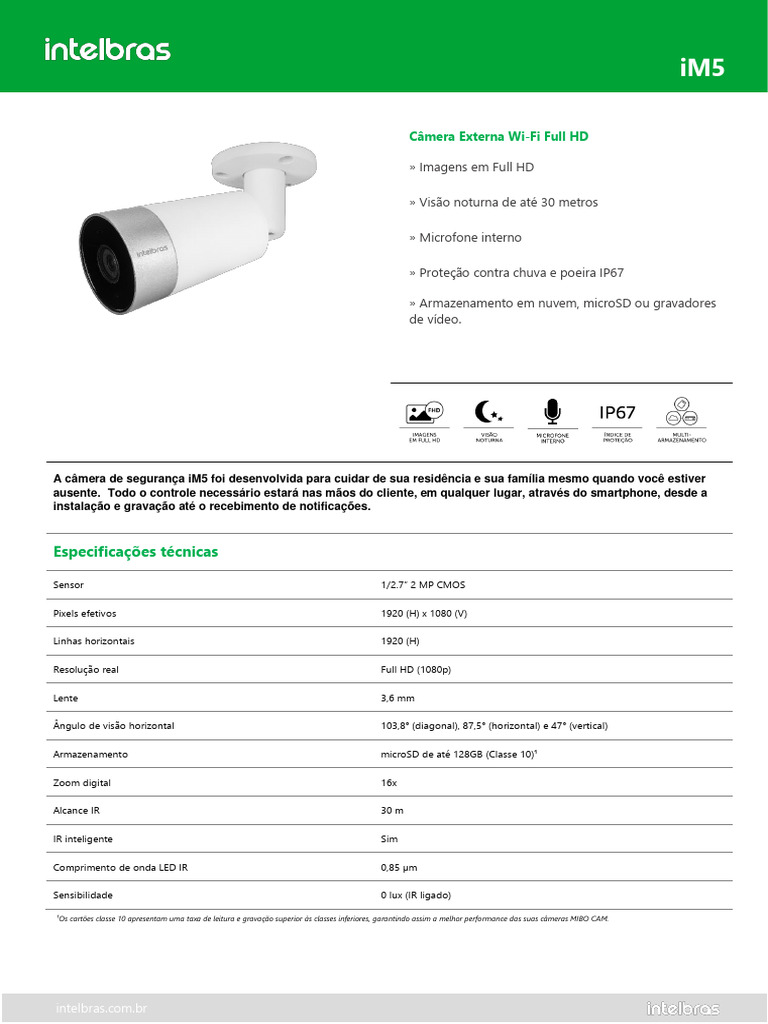 Datasheet - Im5 - Câmera Externa Wi-Fi | PDF | Wi-Fi | Eletrônicos