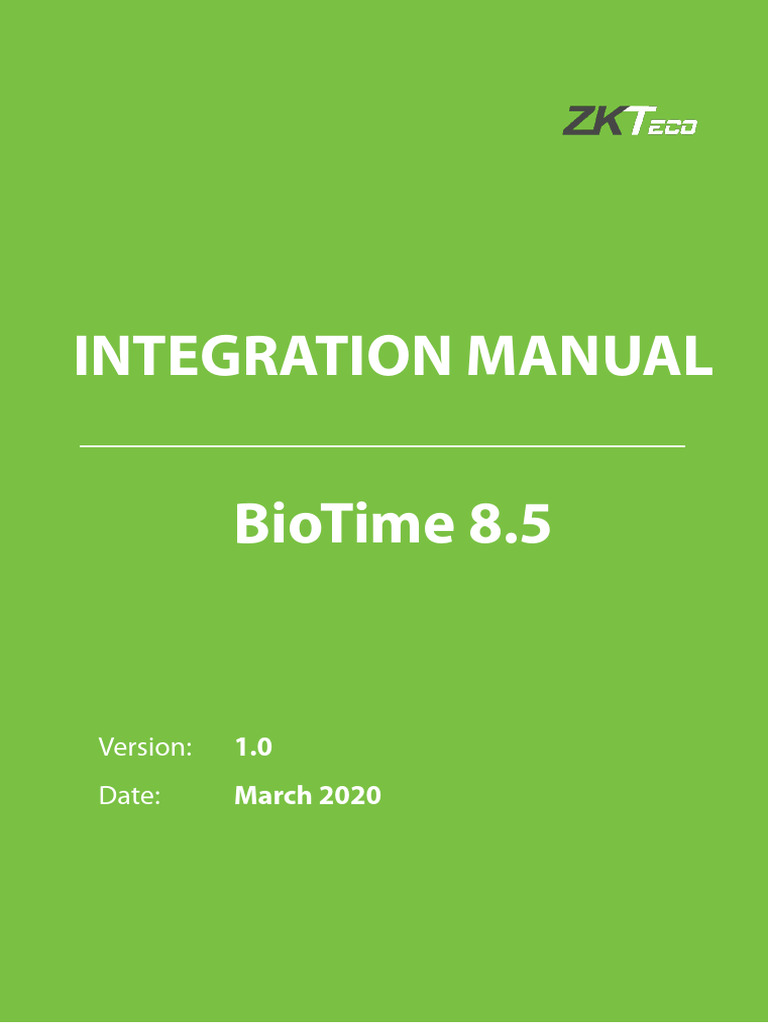 BioTime 8.5 Integration Manual | PDF | Microsoft Sql Server | Computer Data