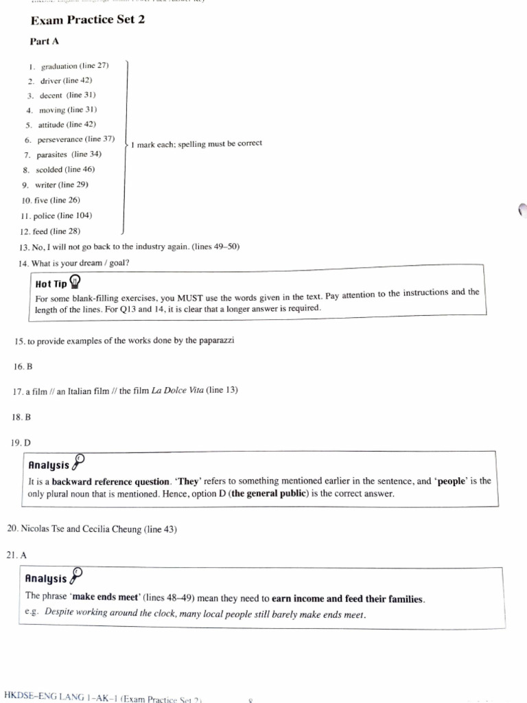 Achiever Set 2 A B1 B2 Answer Key-DSE | PDF | Grammar | Syntax
