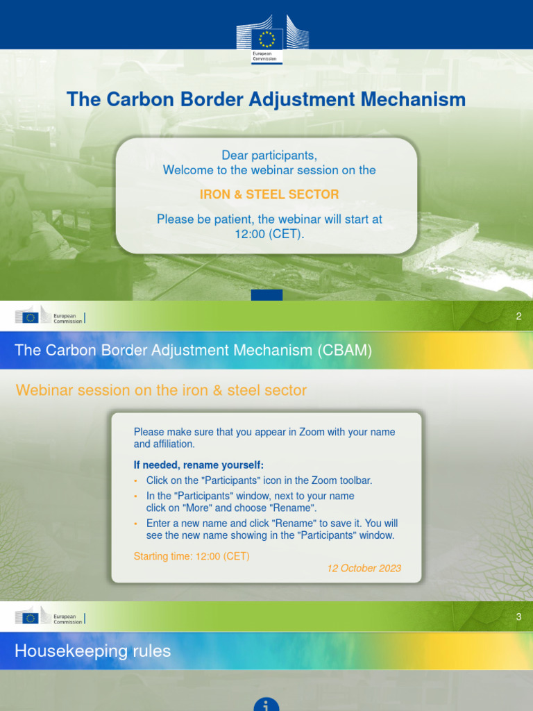 Iron & Steel Sector CBAM Webinar Guide | PDF | Steelmaking | Steel