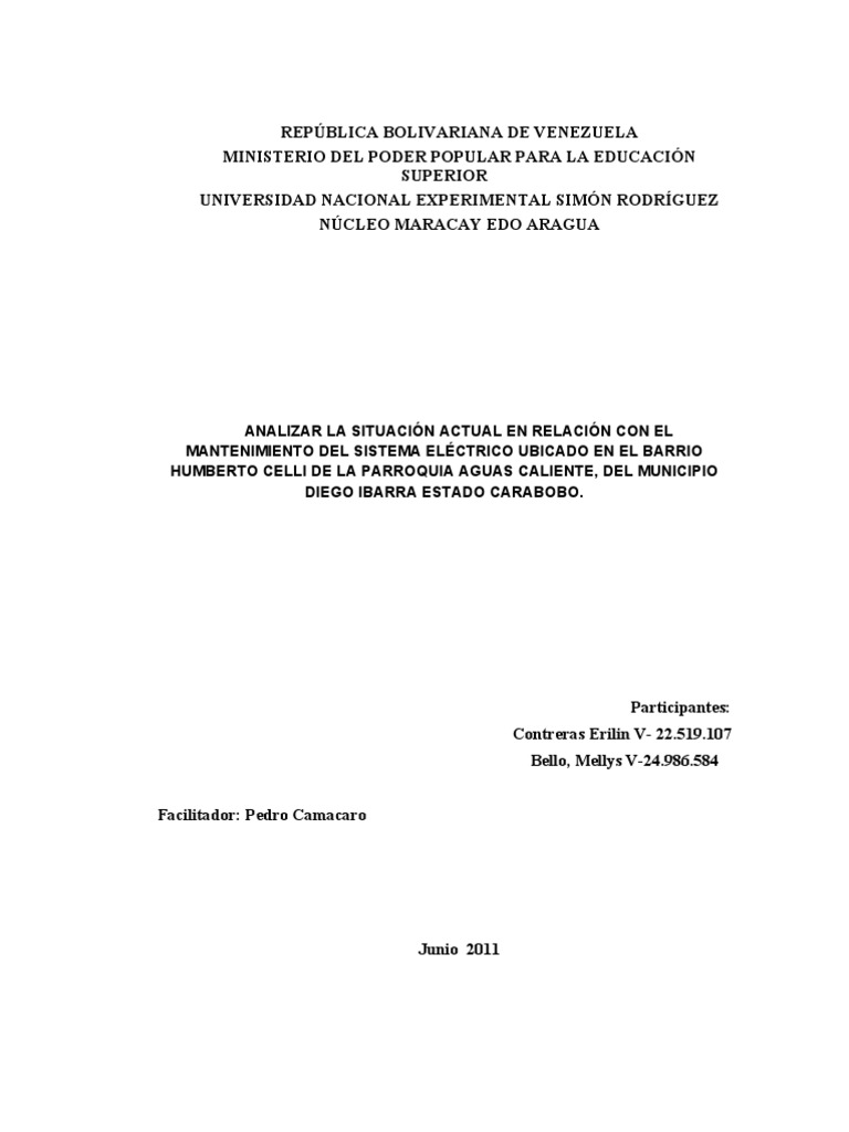 Reseña Histórica Del Barrio Humberto Celli | PDF | Venezuela | Electrón
