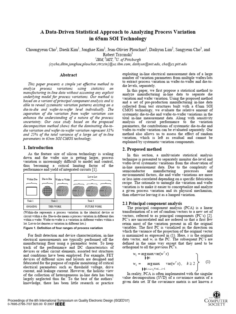 A Data-Driven Statistical Approach To Analyzing Process Variation in ...