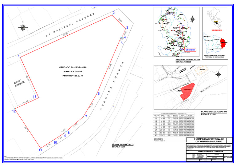 Plano Perimetrico y Ubicacion-01-Ppu | PDF