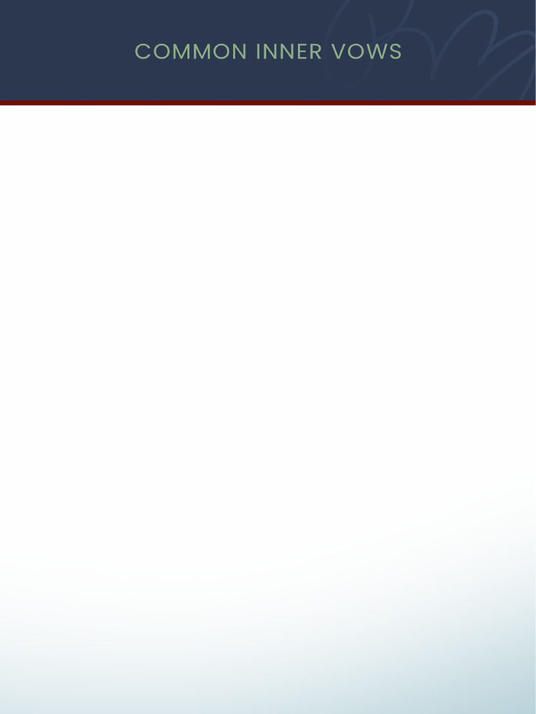 Inner Vows Sheet | PDF