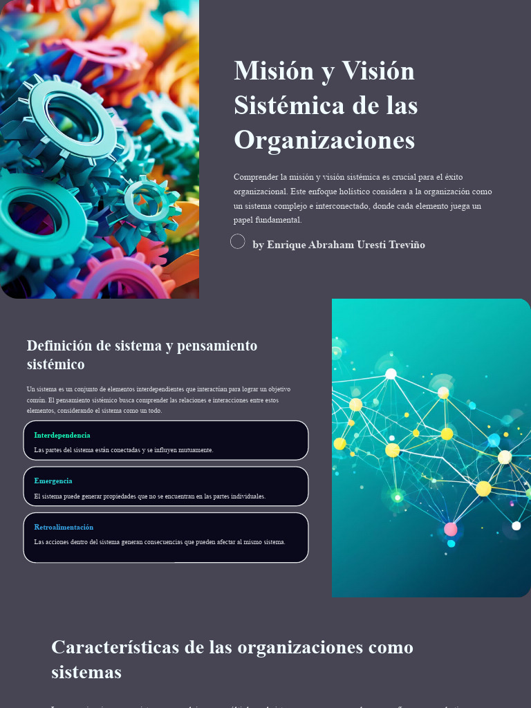Misión y Visión Sistémica Organizacional | PDF | Sistema | Liderazgo