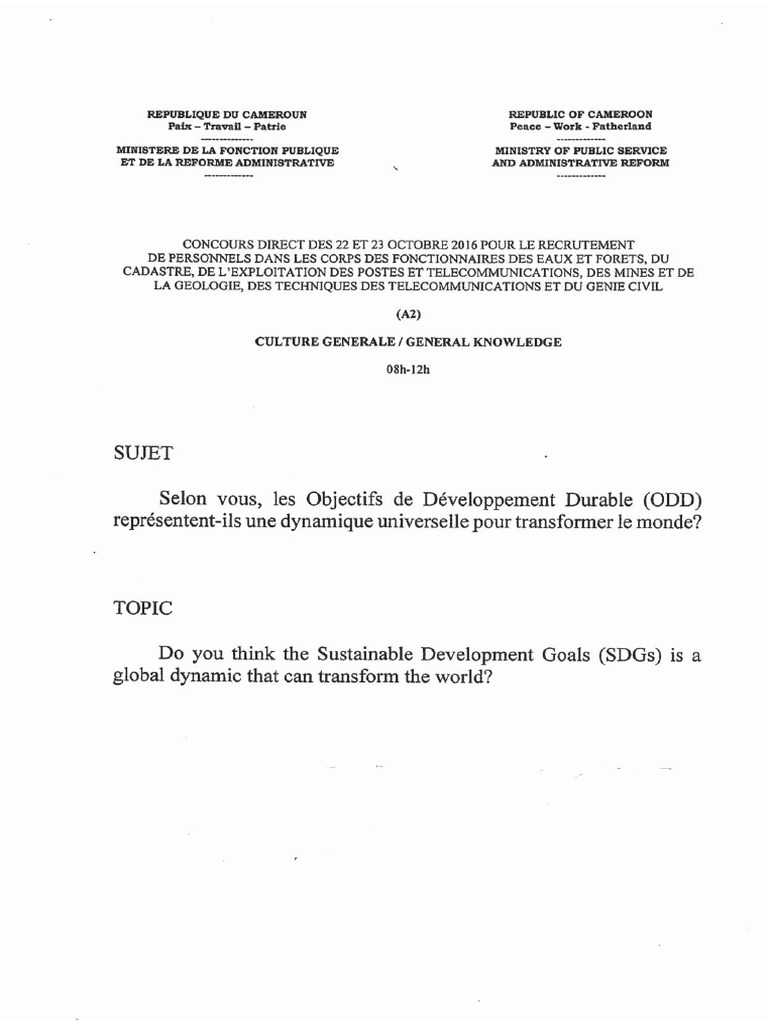 Sujets Concours Fonction Publique | PDF