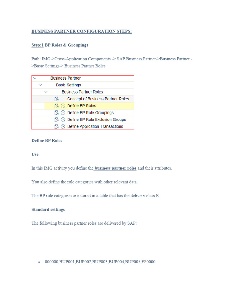 Business Partner Configuration Steps | PDF | Computer Programming ...