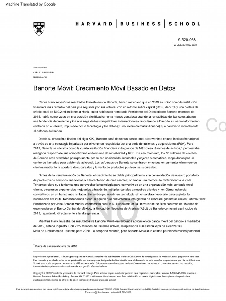 Case-Banorte - Móvil-Data-Driven - Mobile - Growth Traducido | PDF | Bancos | Internet