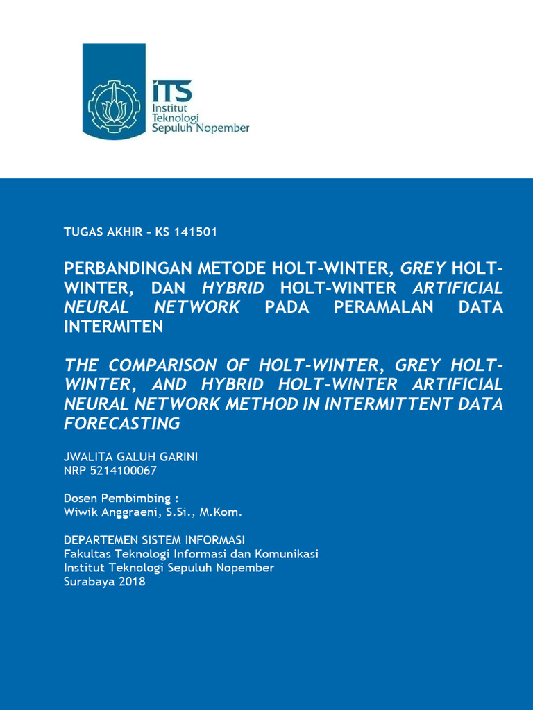 Perbandingan Metode Holt-Winter, Grey Holtwinter, Dan Hybrid Holt-Winter Artificial | PDF