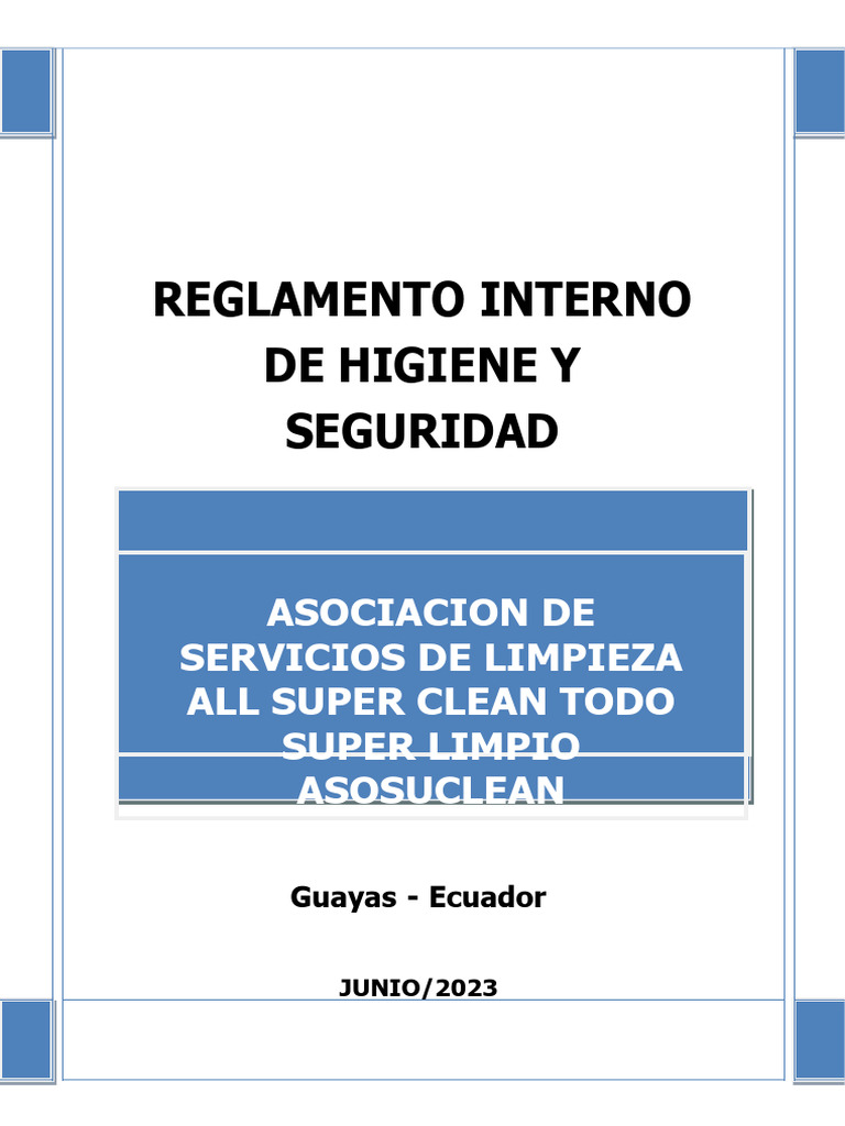 REGLAMENTO DE HIGIENE Y SEGURIDAD WORD | PDF | Encendiendo | Seguridad ...