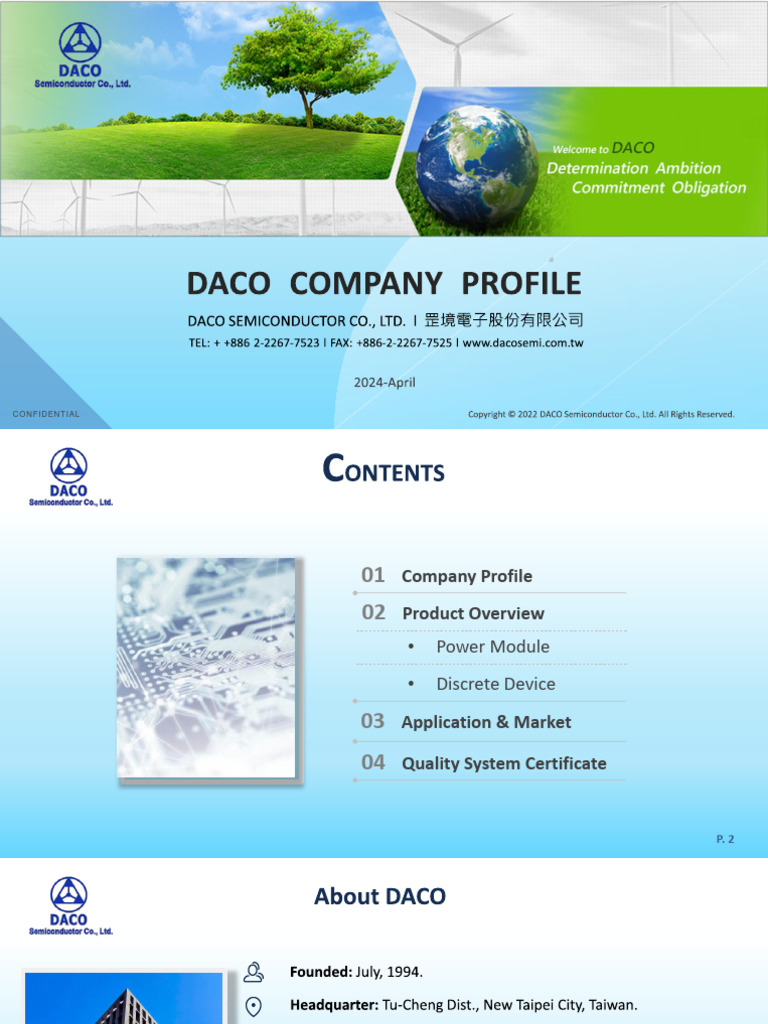 DACO - Company Profile - EN - 20240402 | PDF | Mosfet | Electrical Components