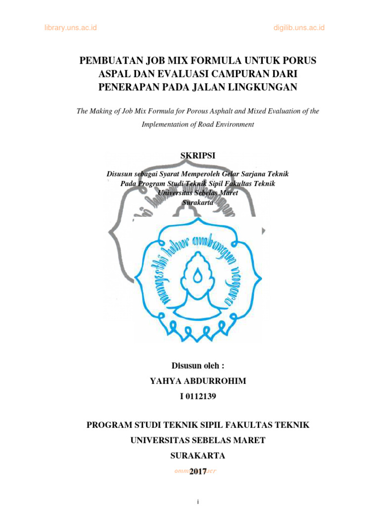 Job Mix Formula Aspal Porus dan Evaluasi | PDF