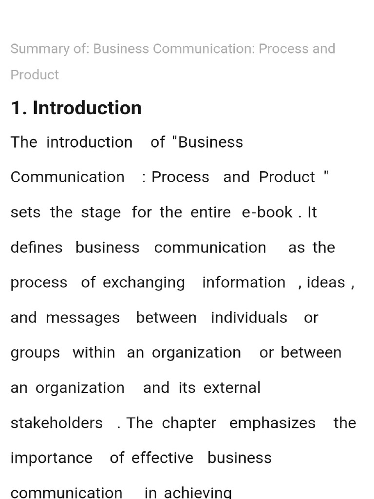 Business Communication - Process and Product | PDF
