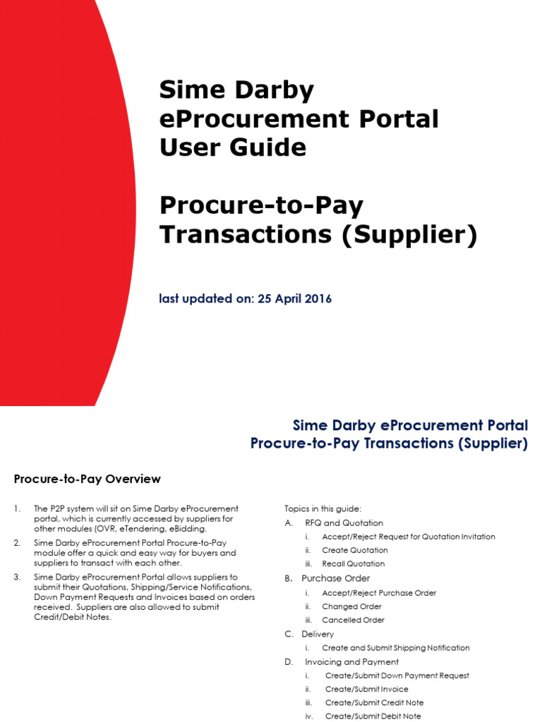 Procure-To-Pay User Guide | PDF | Invoice | Business