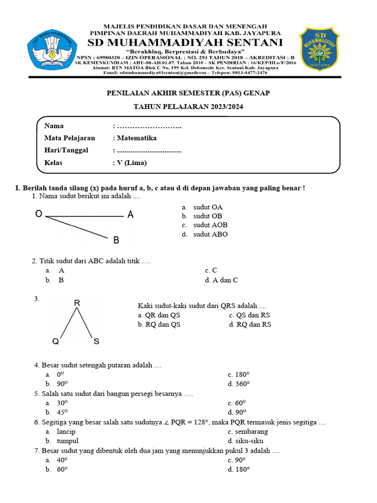 Soal Matematika Kelas 5 Semester 2 | PDF