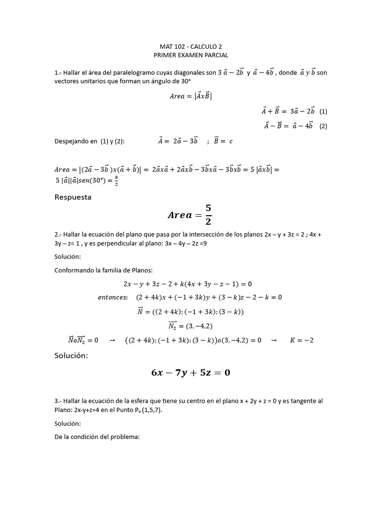 Solucionario Ex Calculo 2 | PDF | Matemáticas | Física Matemática