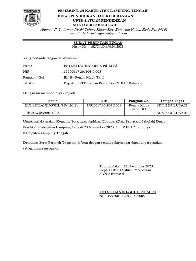 SPT & SPPD Kegiatan Kegiatan EDUMAP | PDF