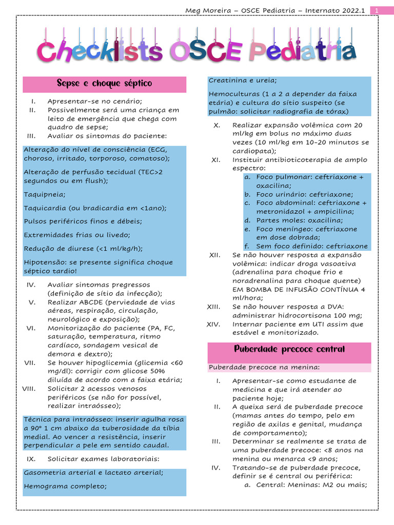 Checklist OSCE | PDF | Glândula suprarrenal | Especialidades médicas