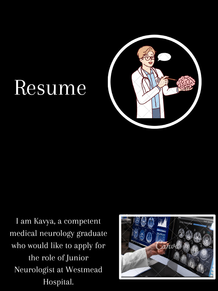 Junior Neurologist Resume - Kavya | PDF | Self-Improvement | Science ...