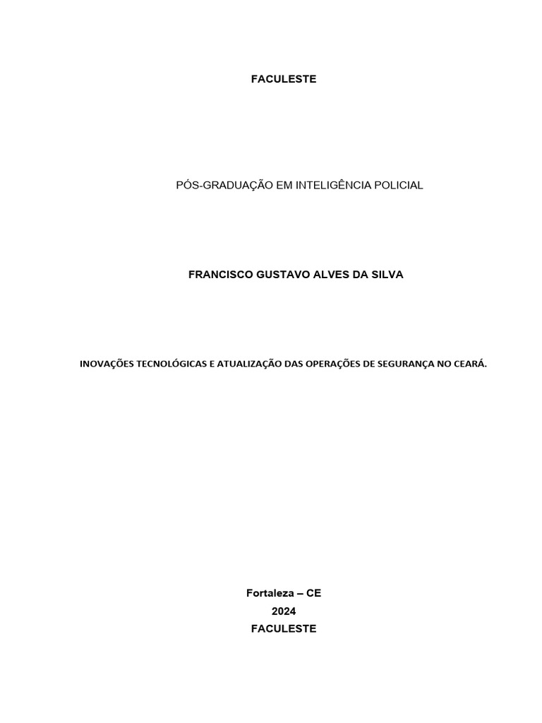 TCC Faculeste Inteligência | PDF | Segurança de computadores | Segurança