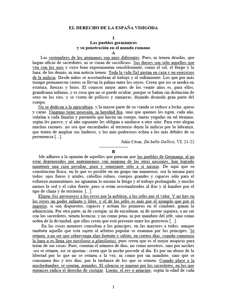 Textos de Historia Del Derecho. Lección 3ª. España Visigoda | PDF