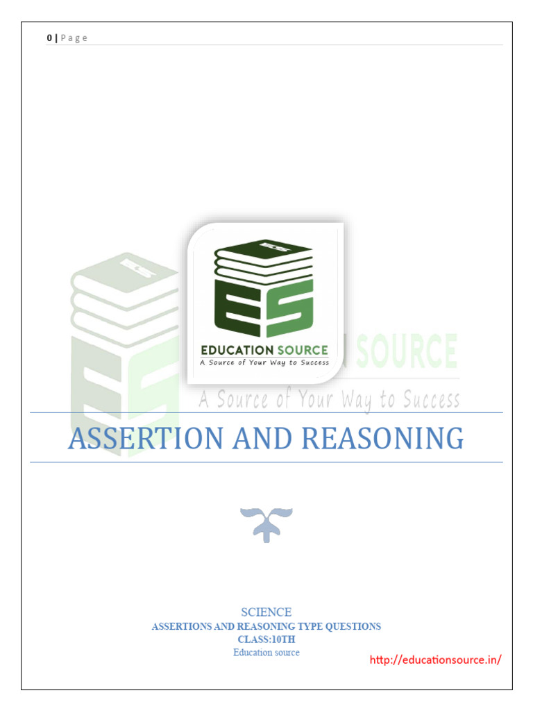 Science Class 10 Assertion and Reasoning | PDF | Ph | Sexual Reproduction
