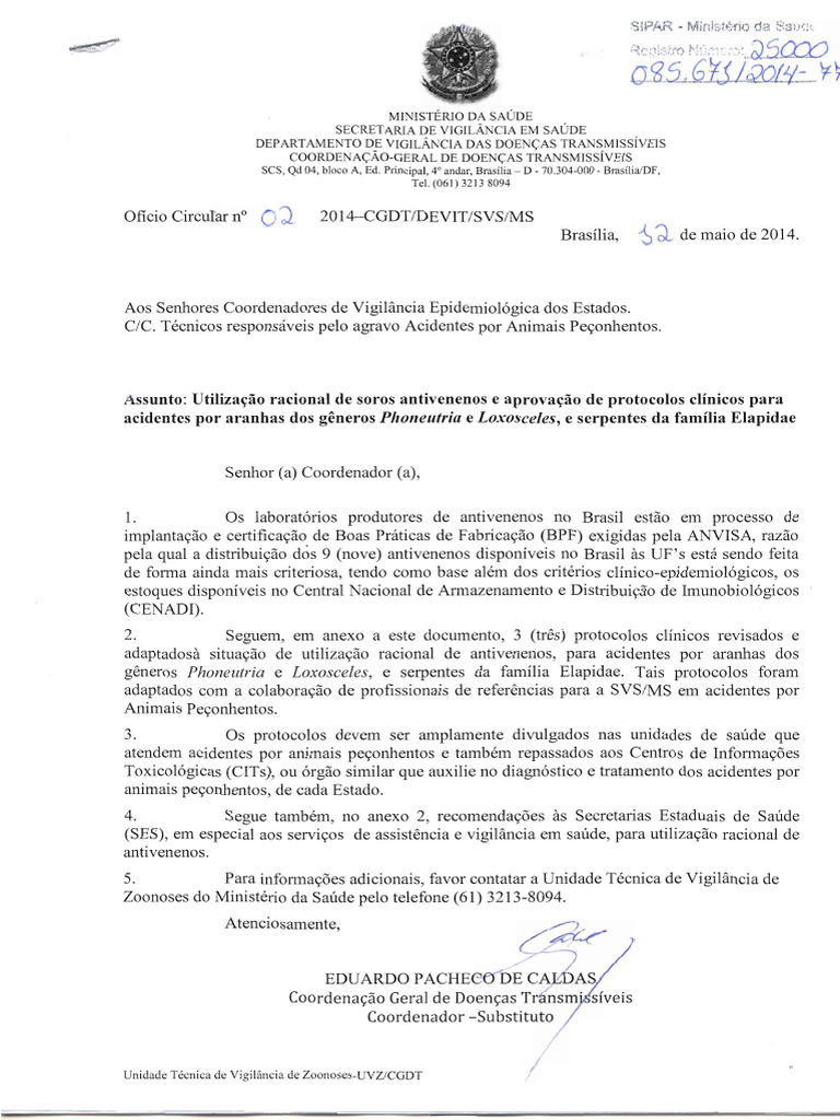 Oficio Circular 0033497435 Of. N 02 2014 CGDT DEVIT SVS MS 2014 ... Oficio Circular 0033497435 Of. N 02 2014 CGDT DEVIT SVS MS 2014 ...