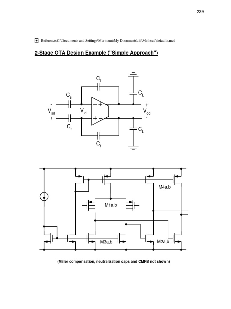 Two Stage OTA Design Example Based Gmoverid-EE214 | PDF | Electronic ...