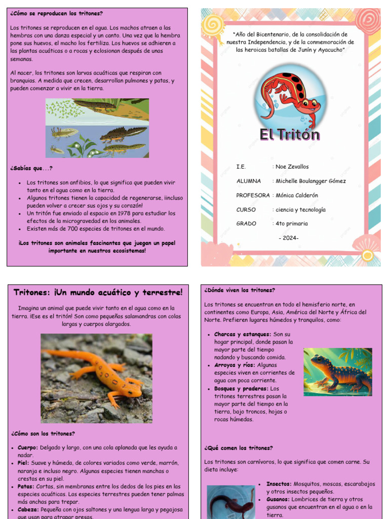 Tritones: Características y Hábitat | PDF | Zoología