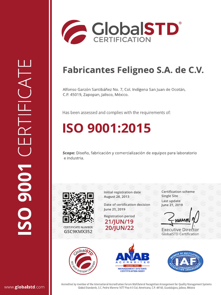 CERTIFICADO ISO | PDF