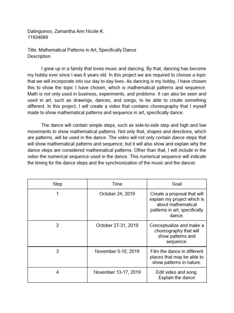 Mathematical Patterns in Dance | PDF | Dances | Choreography