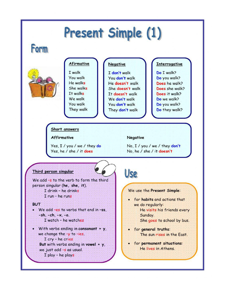 Simple Present Ingles Trabajo | PDF
