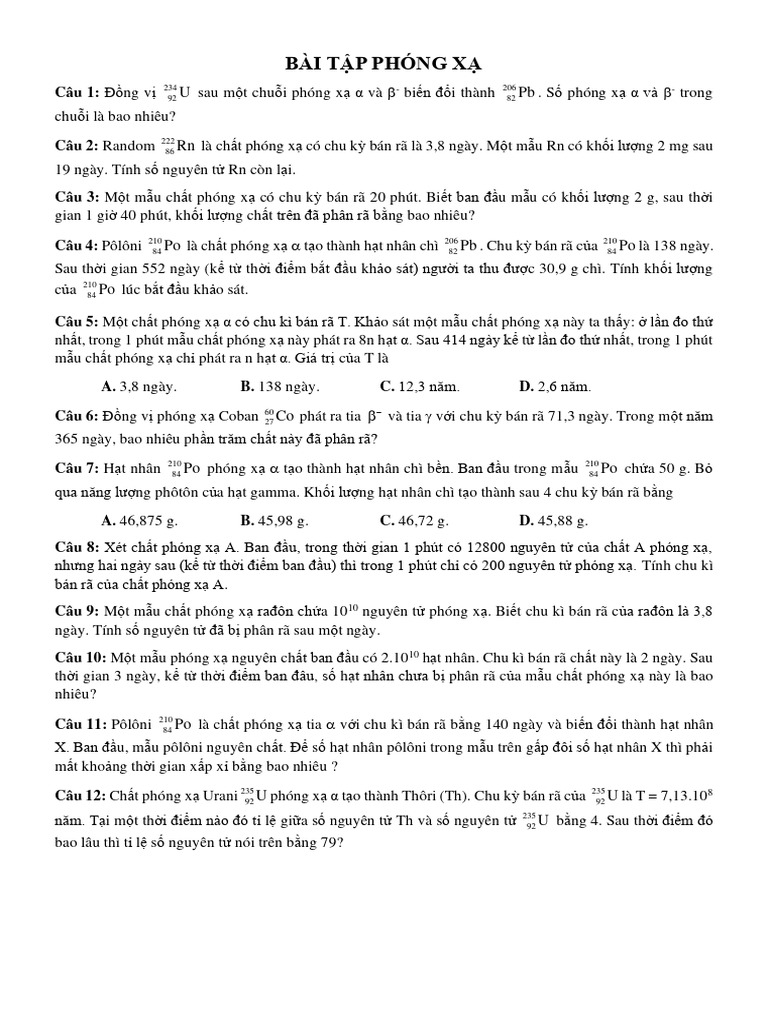 Bai Tap Phong Xa 19220218 | PDF