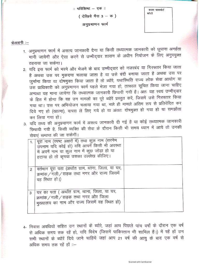 Police Verification Form | PDF