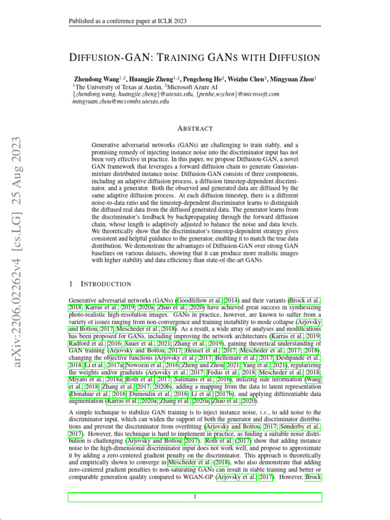2023 - Diffusion-GAN - Wang Et Al | PDF | Artificial Intelligence | Intelligence (AI) & Semantics