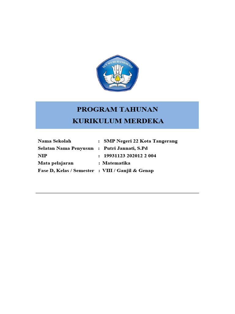 Prota Kurikulum Merdeka Sip - Compress | PDF