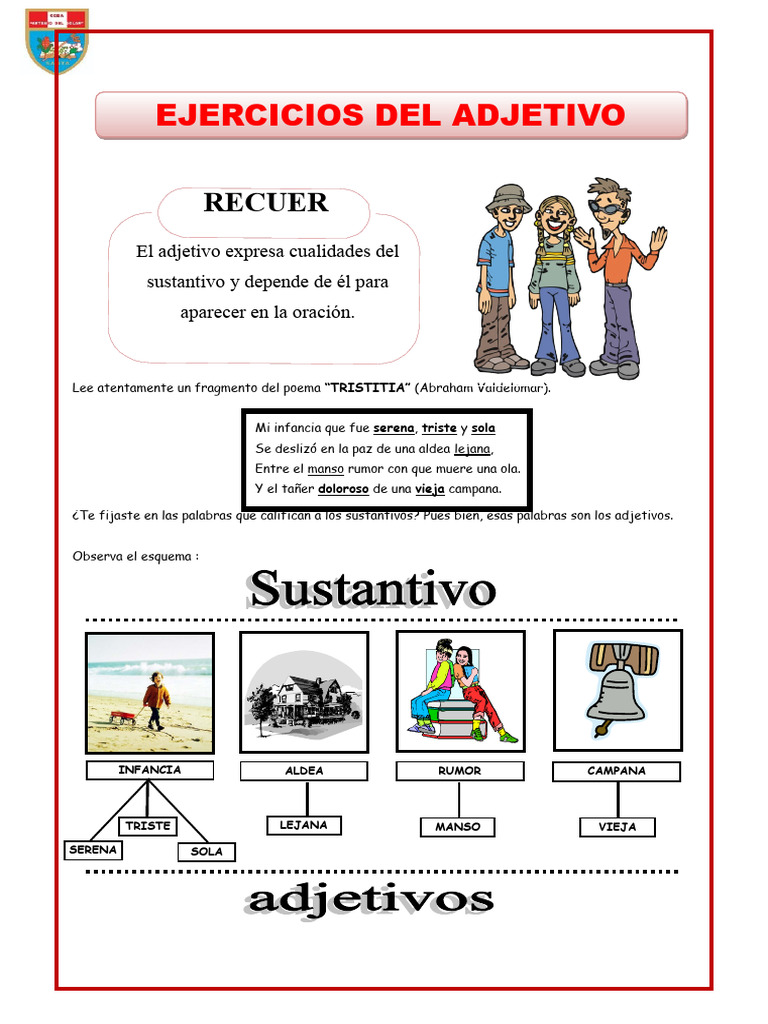 Ejercicios de Adjetivos en Español | PDF | Adjetivo | Lingüística