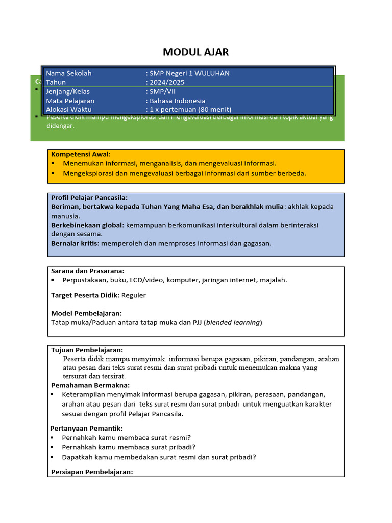 Modul Ajar PMM | PDF