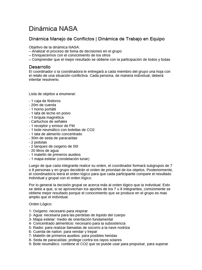 Dinámica NASA | PDF | Ciencia y matemática | Historia