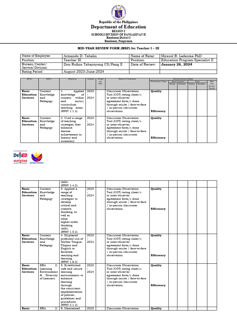MRF Ti Tiii Mtlibao | PDF | Learning | Behavior Modification