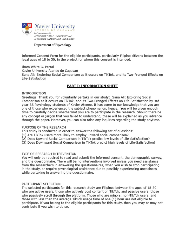 ICF Sample | PDF | Questionnaire | Consent