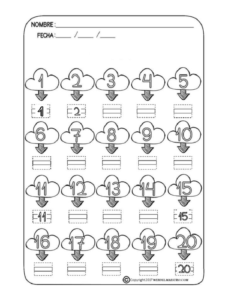 Números-del-1-al-20-Actividades | PDF